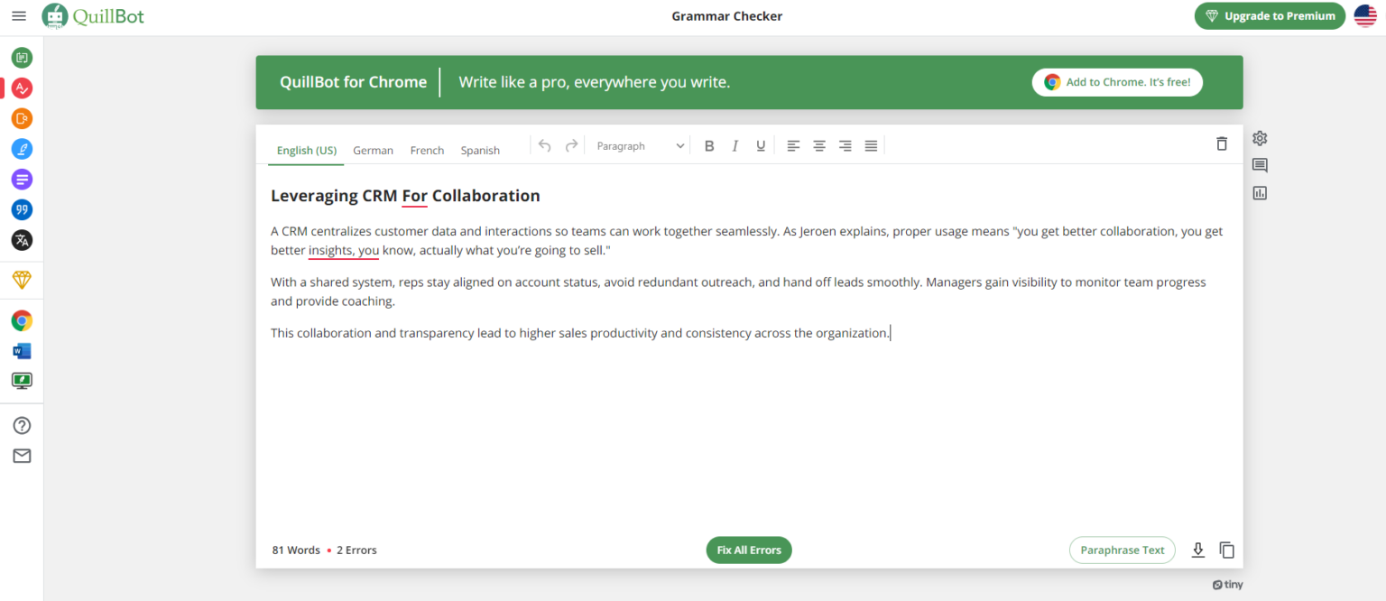 QuillBot Review: AI Writing Tool for Paraphrasing, Grammar Checking